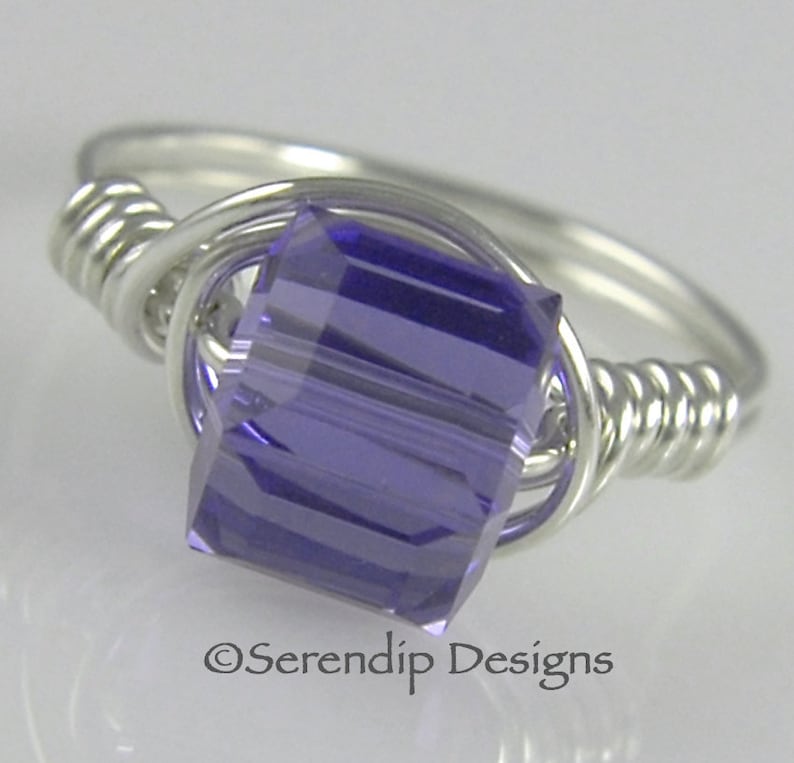Tanzanite December Birthstone Silver Ring Swarovski Crystal - Etsy