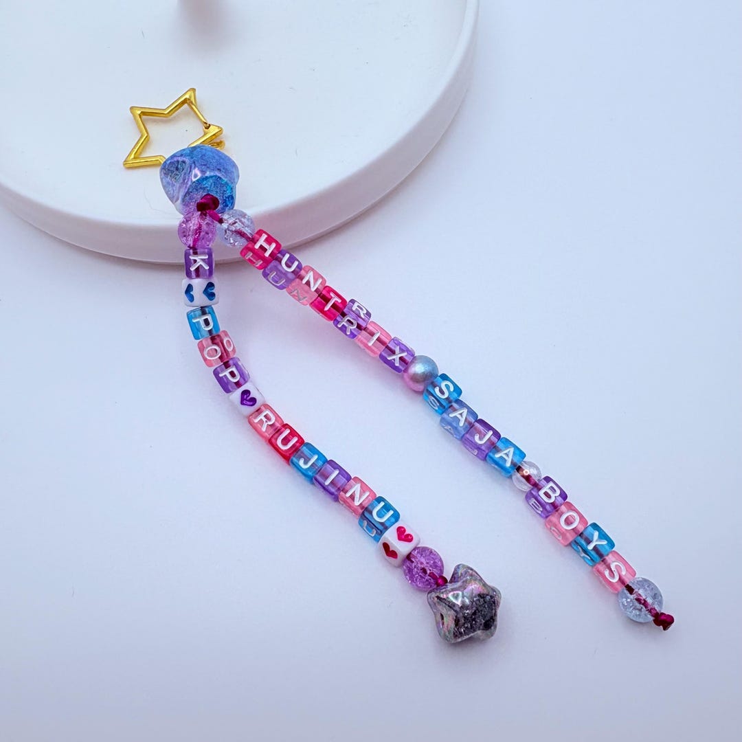 Huntrix & Saja Boys - Kpop Rujinu Beaded Charm – Gold Star Clip ...