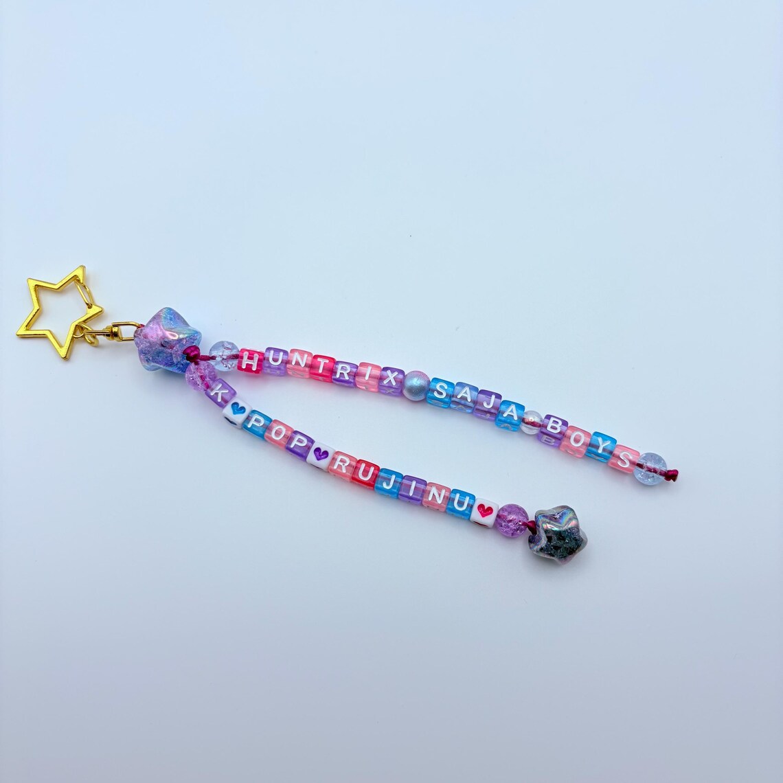 Huntrix & Saja Boys - Kpop Rujinu Beaded Charm – Gold Star Clip ...
