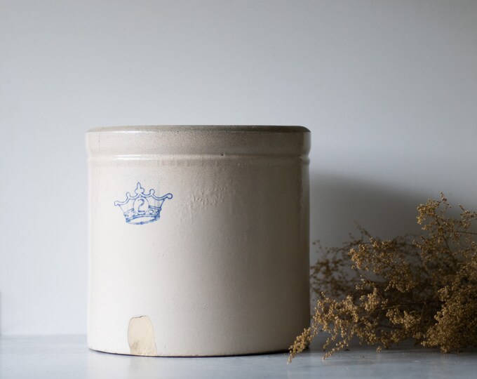 Antique 2 Gallon Stoneware Crock With Crown, Robinson Ransbottom ...