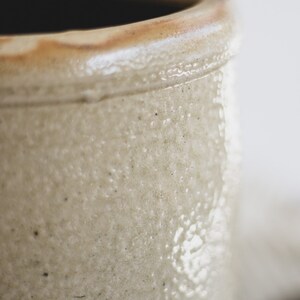 Tall Antique Beige Stoneware Crock Jar, Salt Glazed Primitive Crock for ...