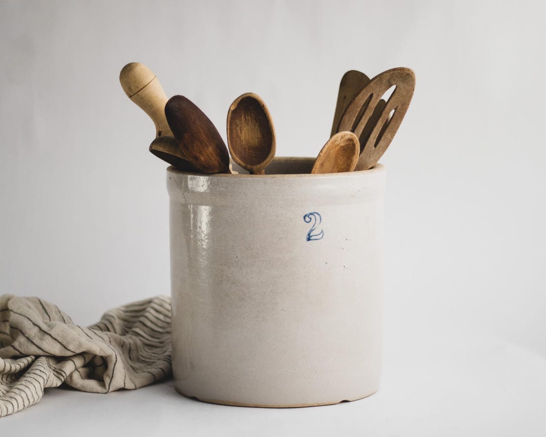 Large Antique 2 Gallon Stoneware Crock, Farmhouse Crock for Rolling ...