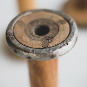 Assorted Antique Wooden Spool Candlesticks, Industrial Spool Candle ...