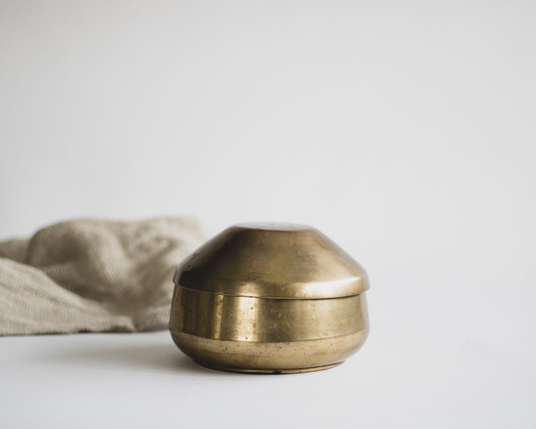 Vintage Mid Century Brass Box With Lid, Decorative Brass Storage Box ...