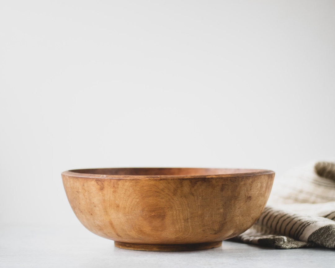 Vintage Mid-century Wood Bowl From Occupied Japan Japanese Minimalist ...
