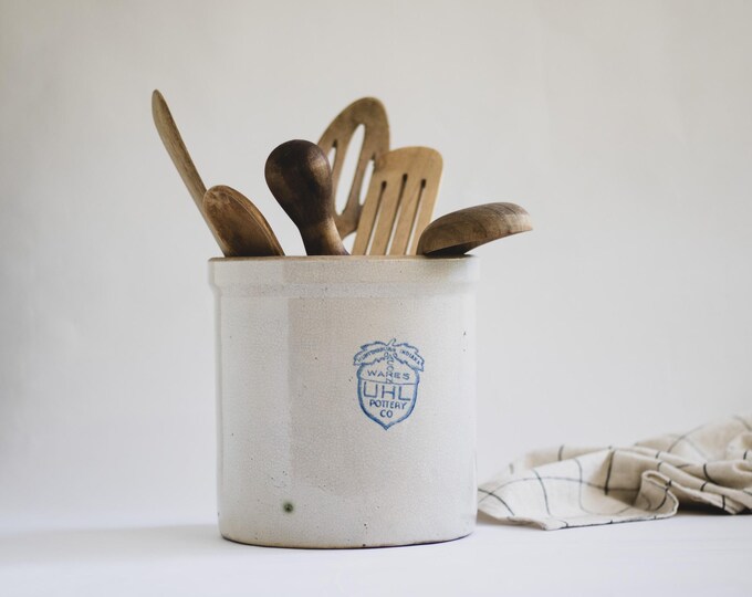 Antique UHL Stoneware Crock by Acorn Wares, Ceramic Crock Jar, Modern ...
