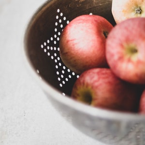 Vintage Metal Colander With Star Cutouts Aluminum Colander Rustic ...