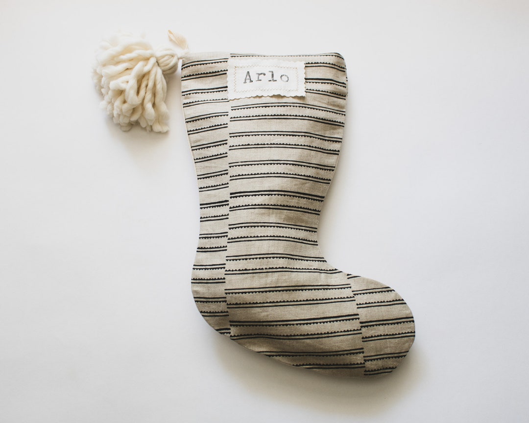 Modern Christmas Stockings, Block Print Xmas Stocking, Hand Block ...