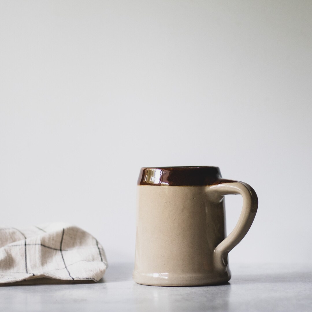 Vintage Brown Dipped Ceramic Coffee Tea Mug USA | Organic Modern ...