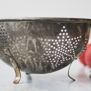 Vintage Metal Colander With Star Cutouts Aluminum Colander Rustic ...