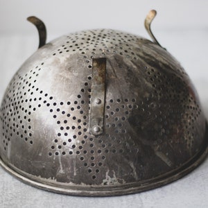 Vintage Metal Colander With Star Cutouts Aluminum Colander Rustic ...