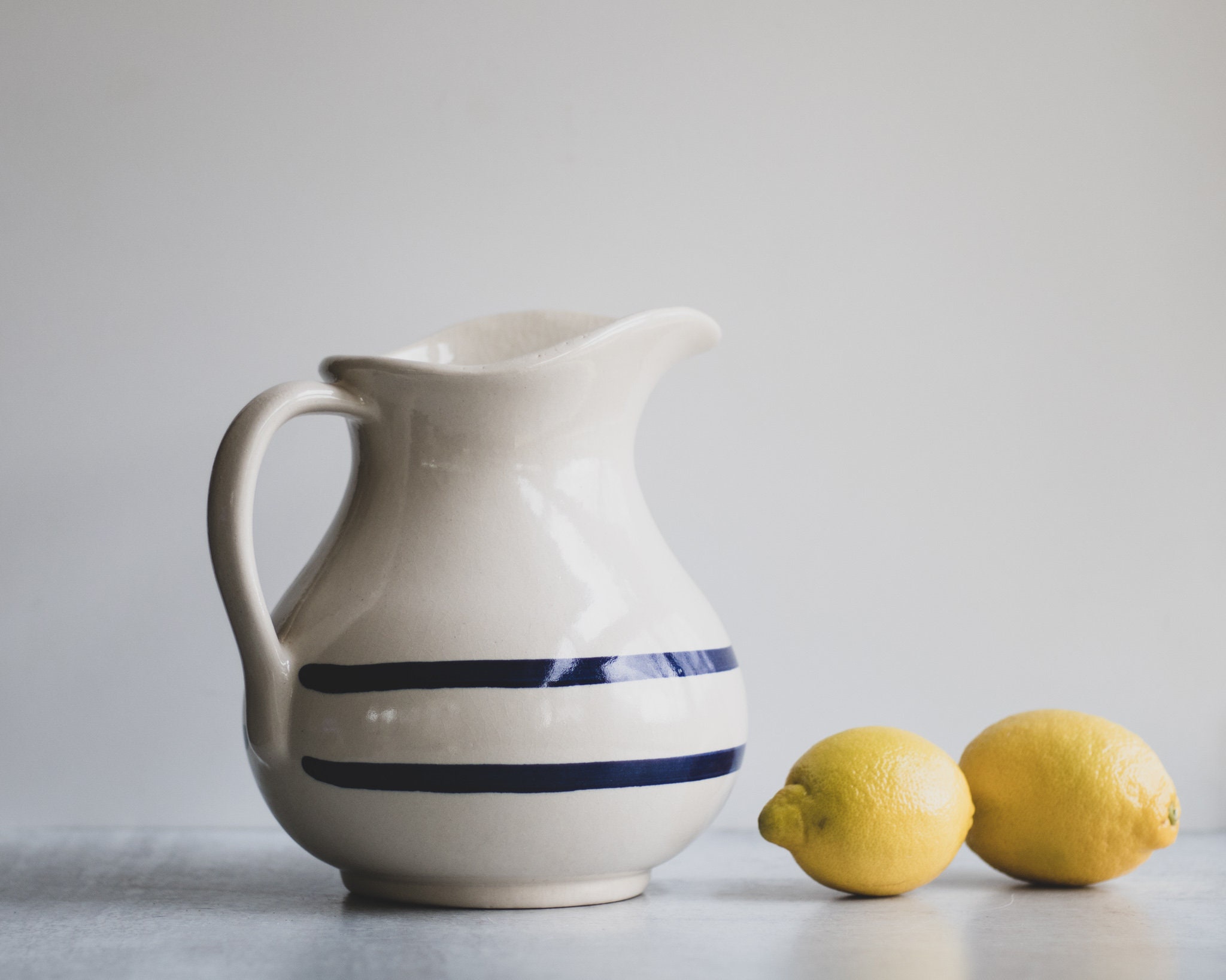 vintage striped farmhouse pitcher Home & Living Kitchen & Dining etna ...
