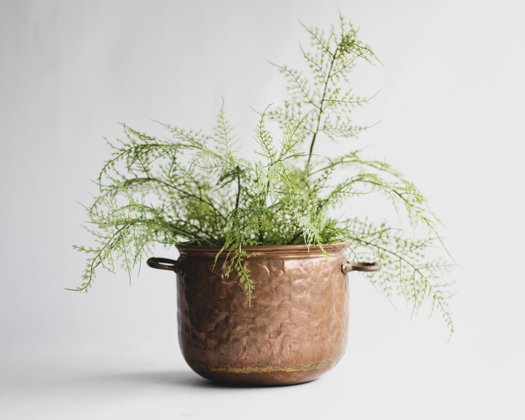 Small Primitive Hammered Copper Pot, Antique Farmhouse Copper Planter ...