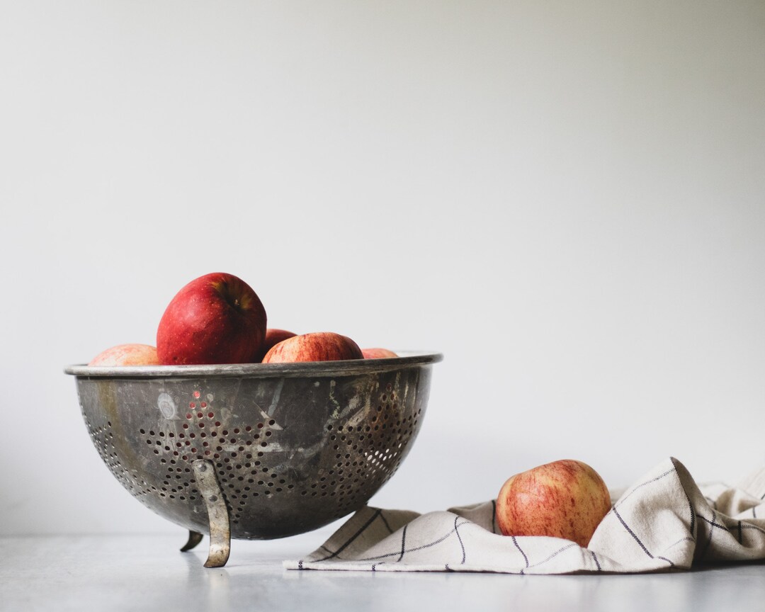 Vintage Metal Colander With Star Cutouts Aluminum Colander Rustic ...