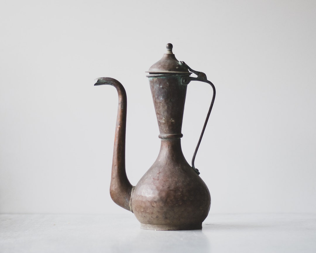 Antique Hammered Copper Kettle, Indian Tea Kettle, Artisan Metal Tea ...
