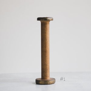 Assorted Antique Wooden Spool Candlesticks, Industrial Spool Candle ...