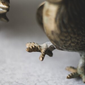 Set of Two MCM Fighting Brass Rooster Figurines, Pair of Vintage Brass ...