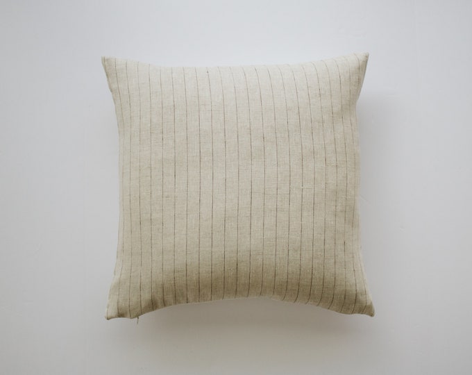 Designer Stripe Pattern Pillow Cream Background With Oatmeal Stripe ...