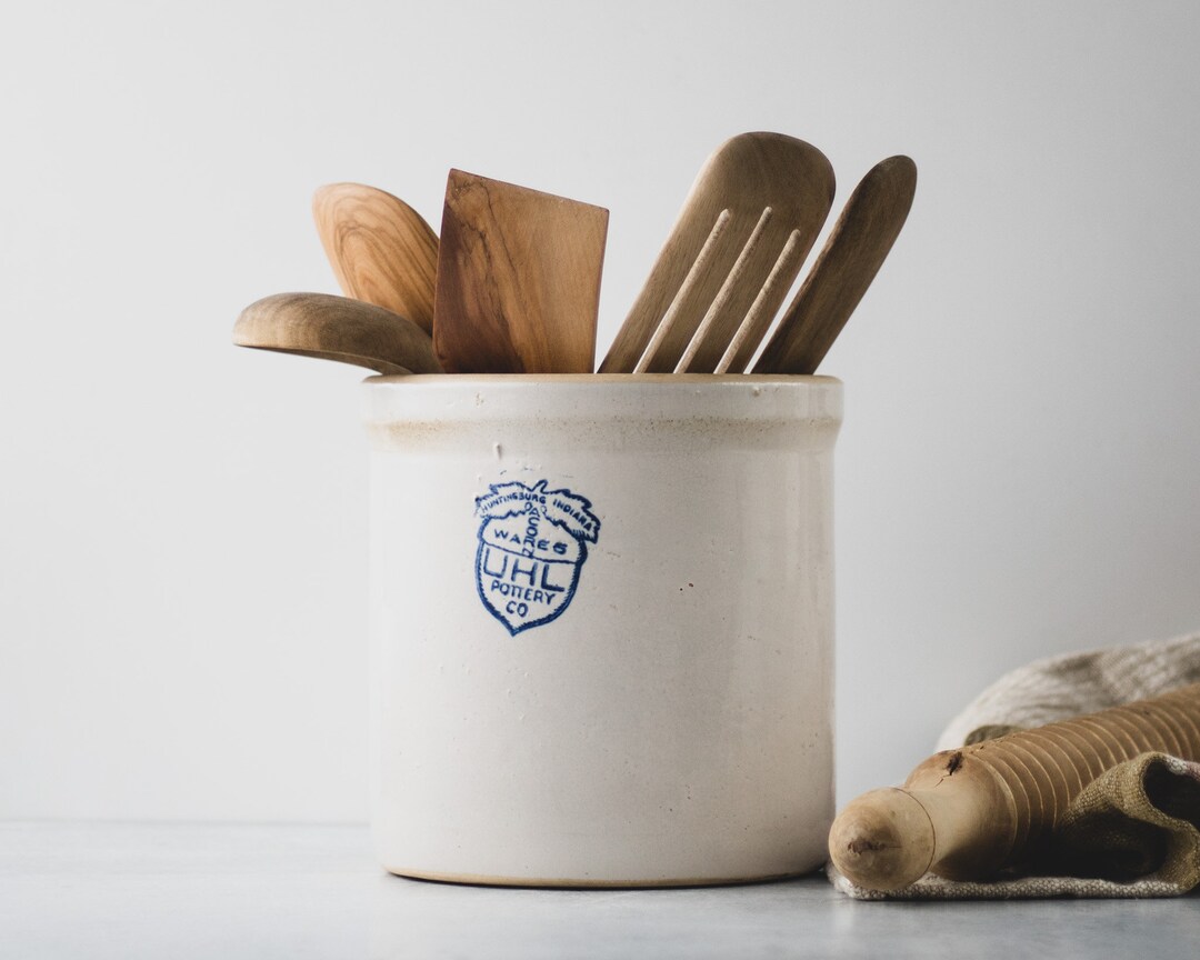 Antique UHL Stoneware Crock by Acorn Wares, Ceramic Crock Jar, Modern ...