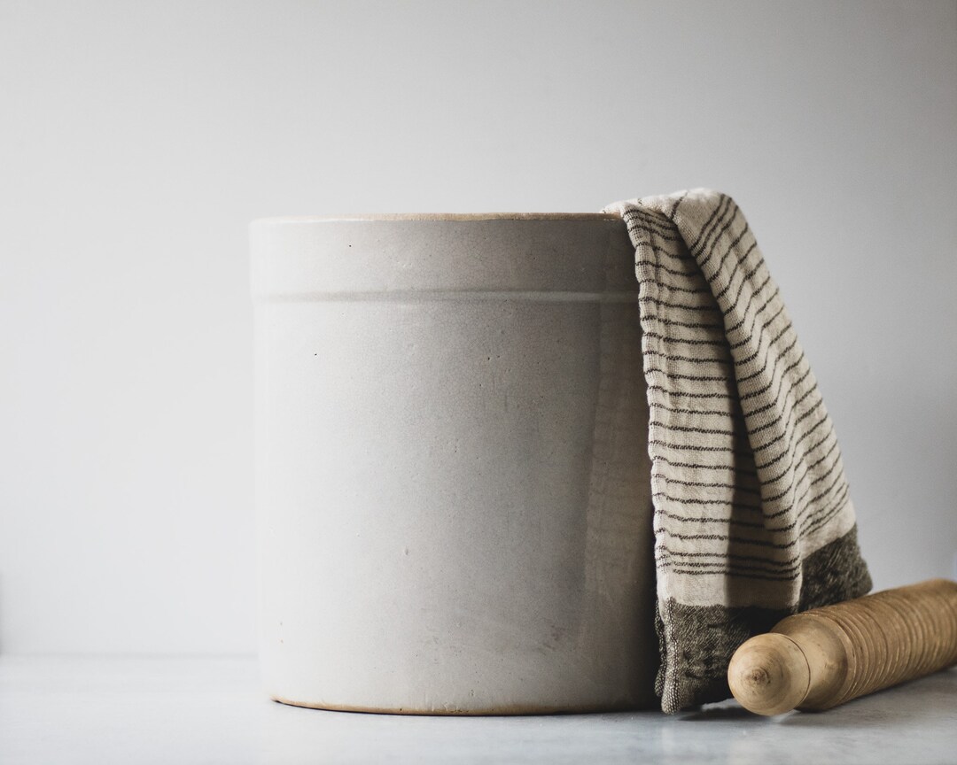 Large Antique 2 Gallon Stoneware Crock, Farmhouse Crock for Rolling ...