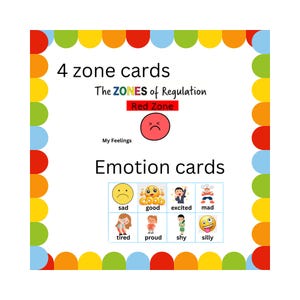 Zones of Regulation Emotion Cards: Calm Down Strategies for Kids (PDF ...
