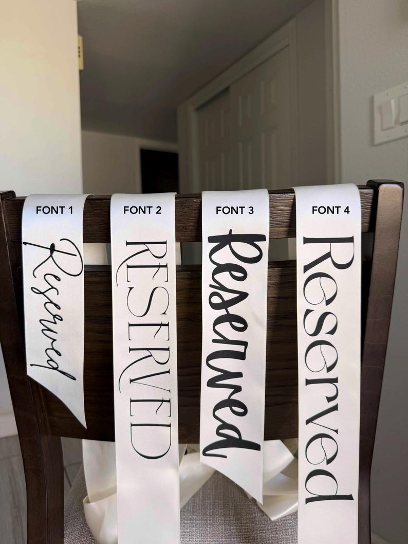 Wedding Ribbons | Reserved Seat Sign | Bride and Groom Ribbons | Bow ...