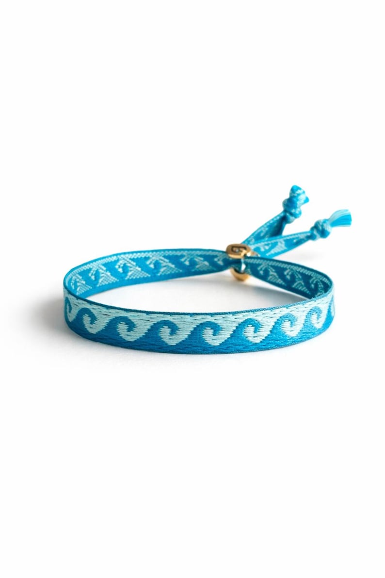 BLUE WAVE - Verstelbaar Lintarmbandje - Geweven Armband Adjustable ...