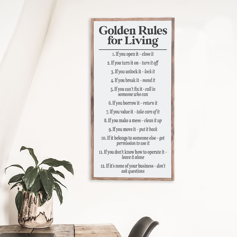 Golden Rule Sign - Etsy