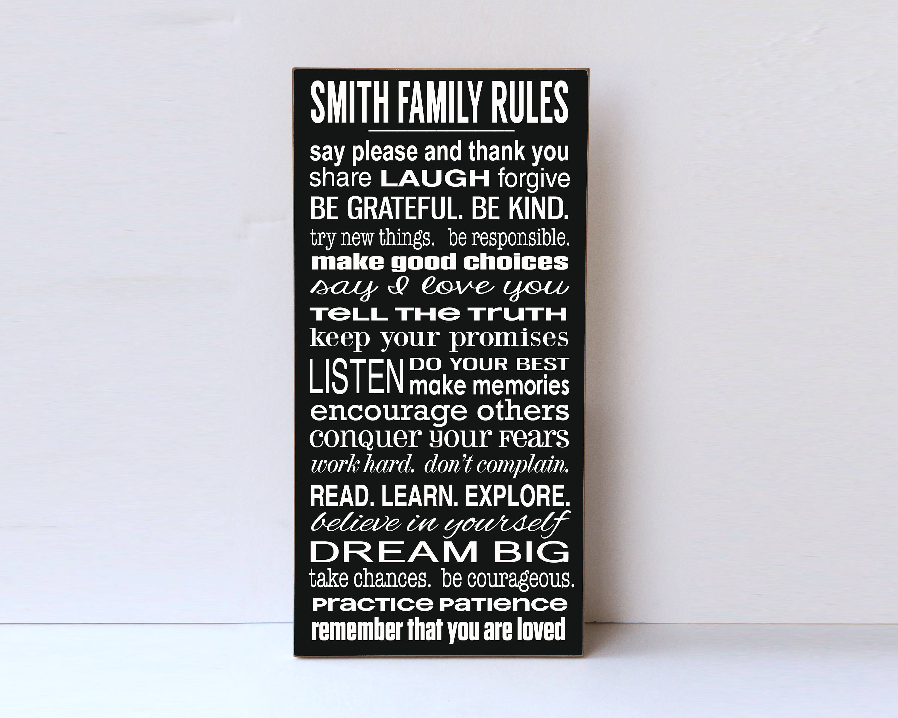 Family Rules Wood Sign Personalized Family Rules Large Wood | Etsy