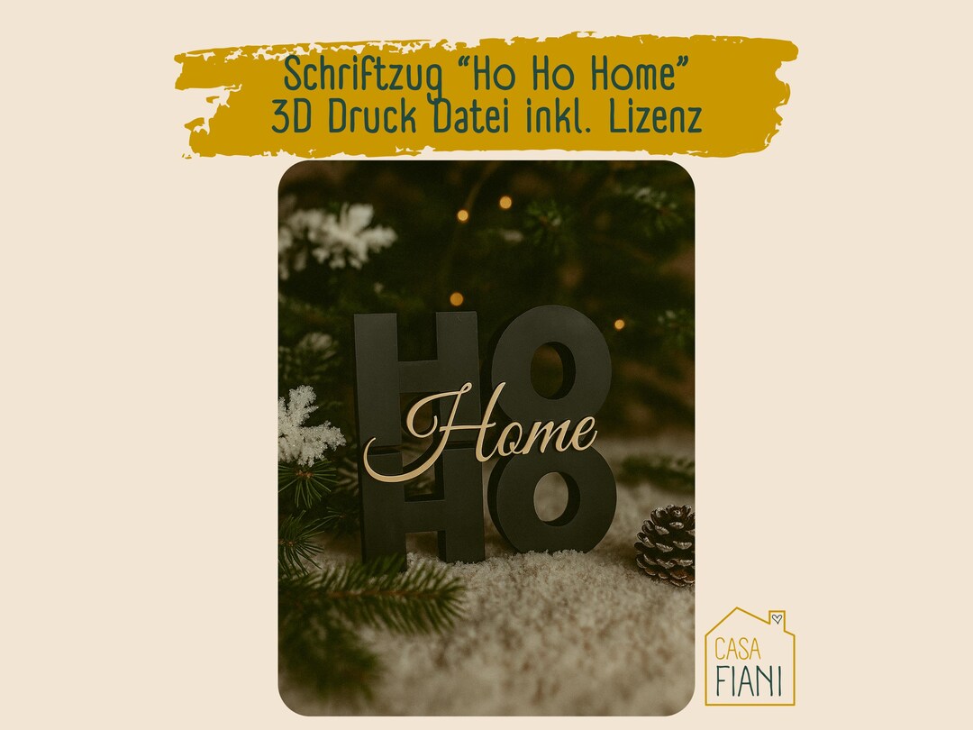 3D Print File "ho Ho Home" – STL Christmas Decoration for Self-printing ...