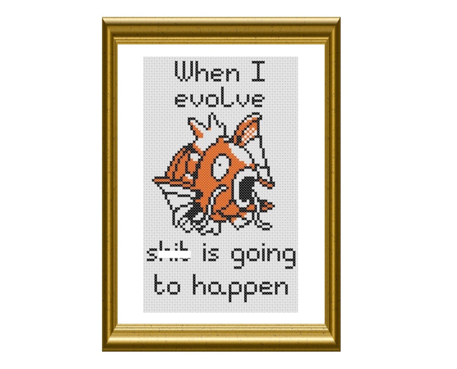 Magikarp Pokemon Funny Counted Cross Stitch Pattern Mature | Etsy