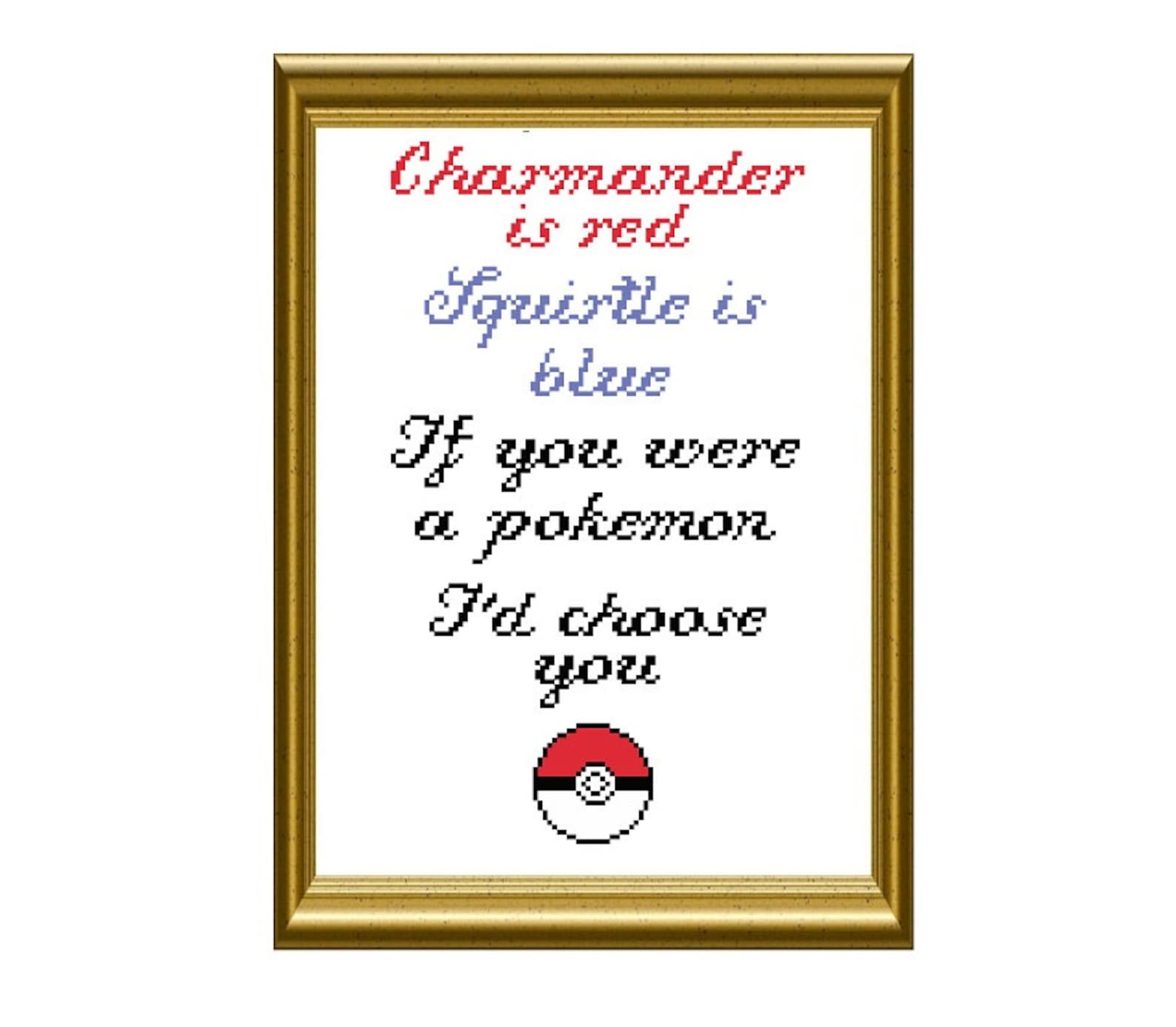 Pokemon Love Poem Counted Cross Stitch Pattern PDF - Etsy