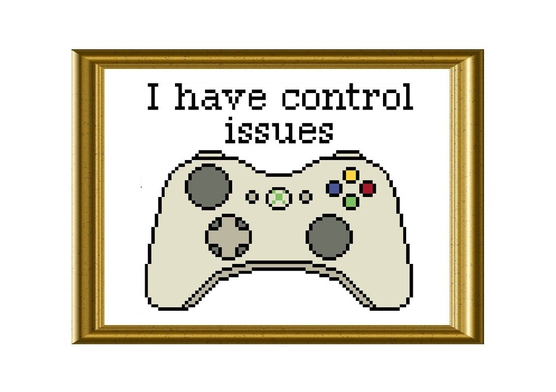 Xbox Controller Funny Cross Stitch Pattern Control Issues Quote - Etsy