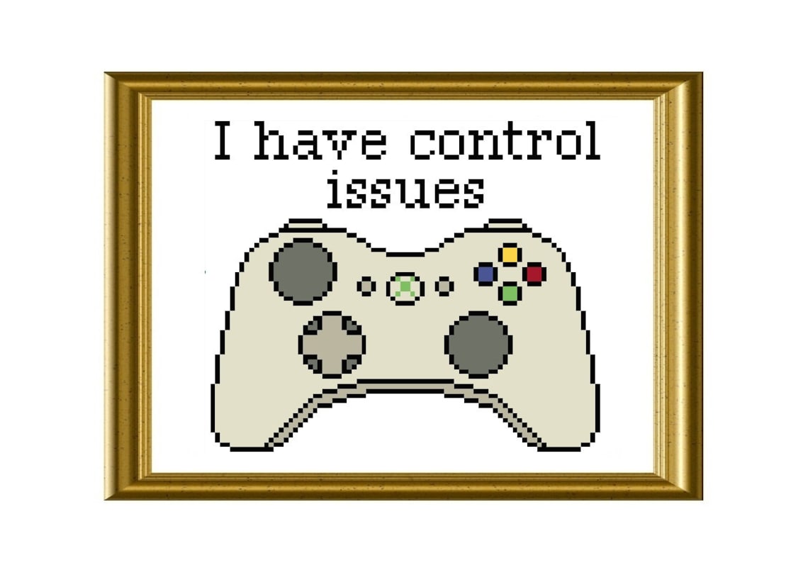 Xbox Controller Funny Cross Stitch Pattern Control Issues Quote - Etsy