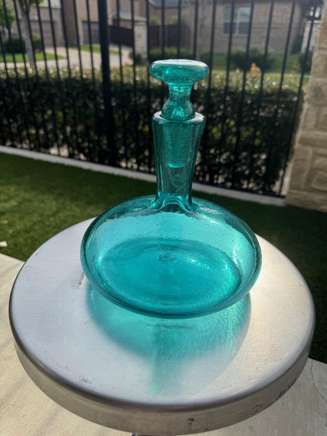 STUNNING Vintage Aqua Decanter With Stopper - Pilgrim - Similar to ...