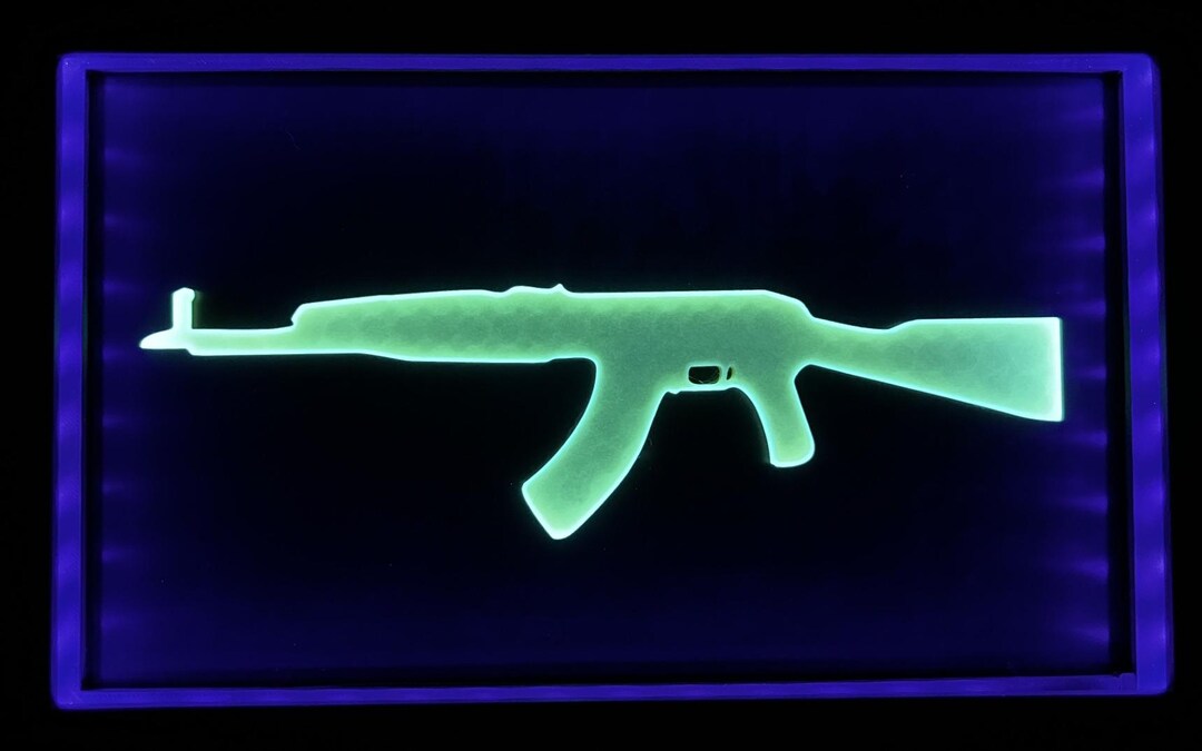 UV Glow Gun Sign – Blacklight Reactive Neon Wall Art - Etsy
