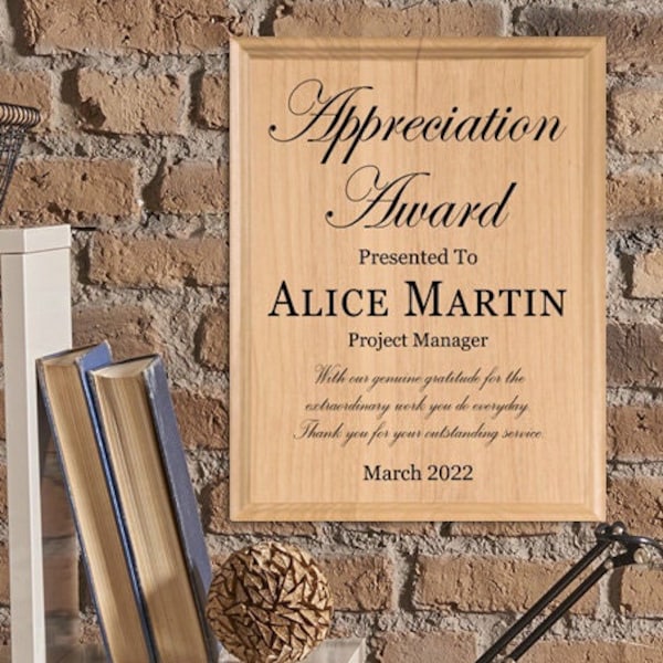 Appreciation Plaque - Etsy