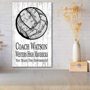 Personalized Volleyball Coach Gift CUSTOM Signable Coach's Sign ...