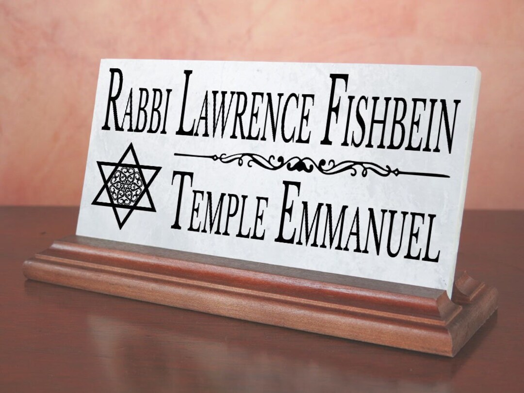 Rabbi Desk Name Plate Gift Custom Personalized Office Nameplate for ...