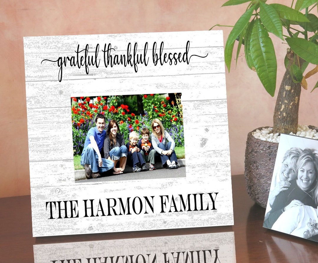 Personalized Family Picture Frame: Upload Your Photo, Solid Wood Plaque ...