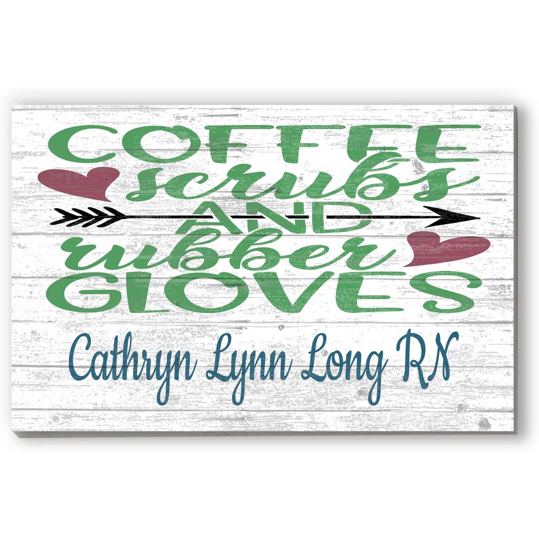 Coffee Scrubs & Rubber Gloves Sign Custom Personalized Gift for Doctor ...