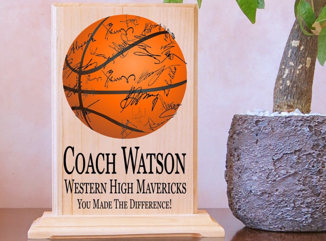 Custom Coach Gift Plaque Signable By Team Personalized Coaches Gifts ...