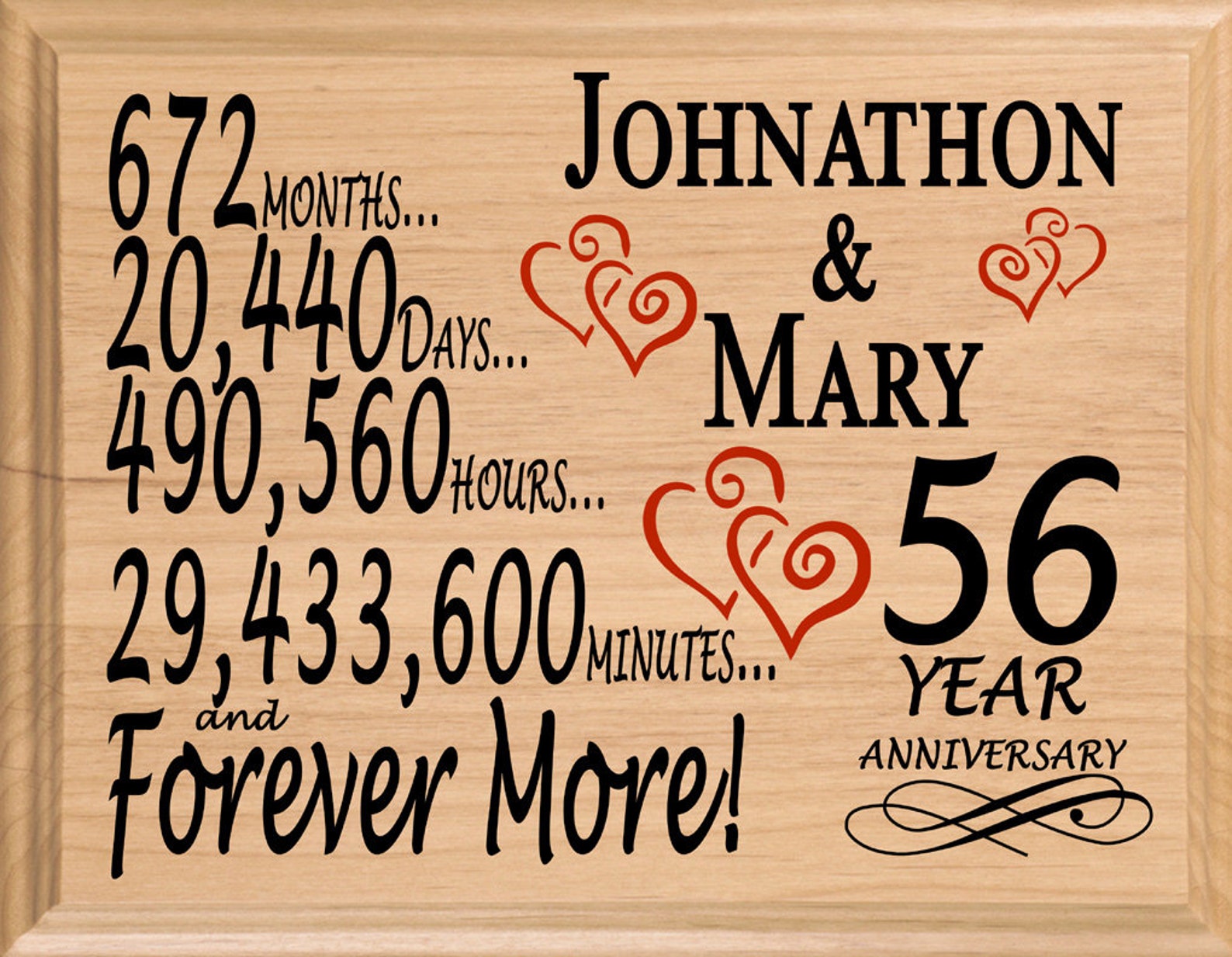 56 Year Anniversary Gift PERSONALIZED 56th Anniversary Gifts for Him ...
