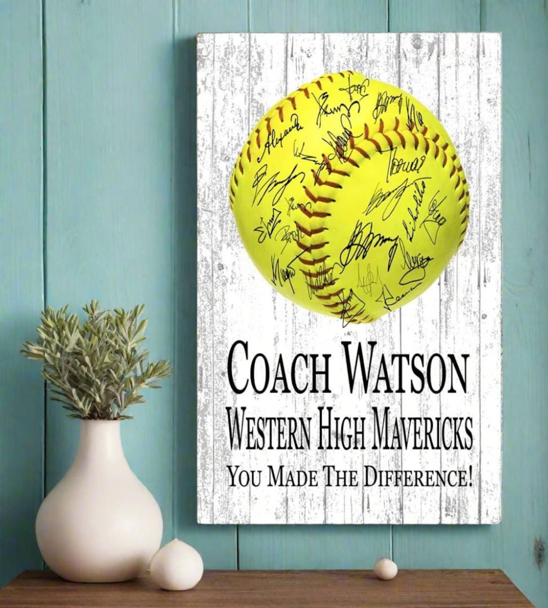 Personalized Softball Coach Gift, Signable Team Plaque - Etsy