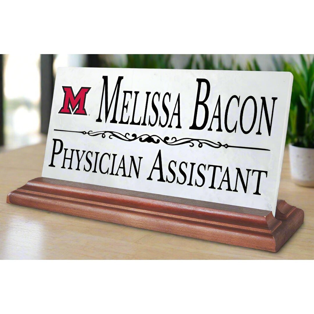 Miami University Nameplate for Desk or Shelf for Miami of Ohio Alumni ...