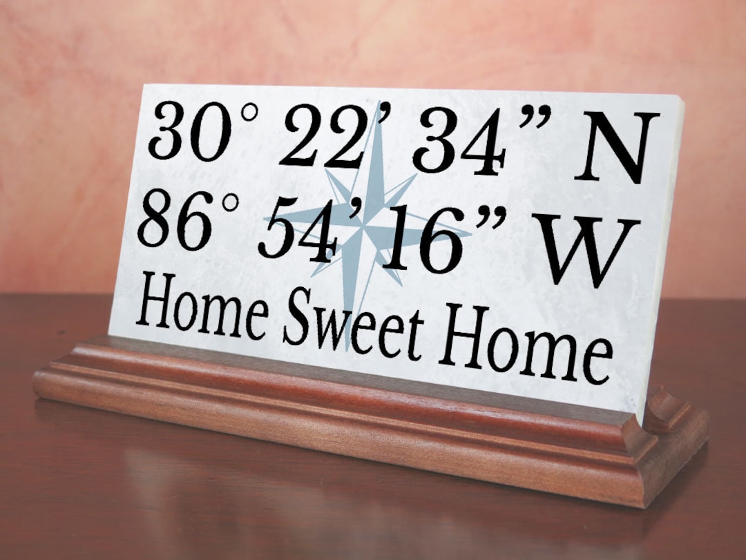 GPS Coordinates Custom Desk or Shelf Accessory Solid Marble - Etsy