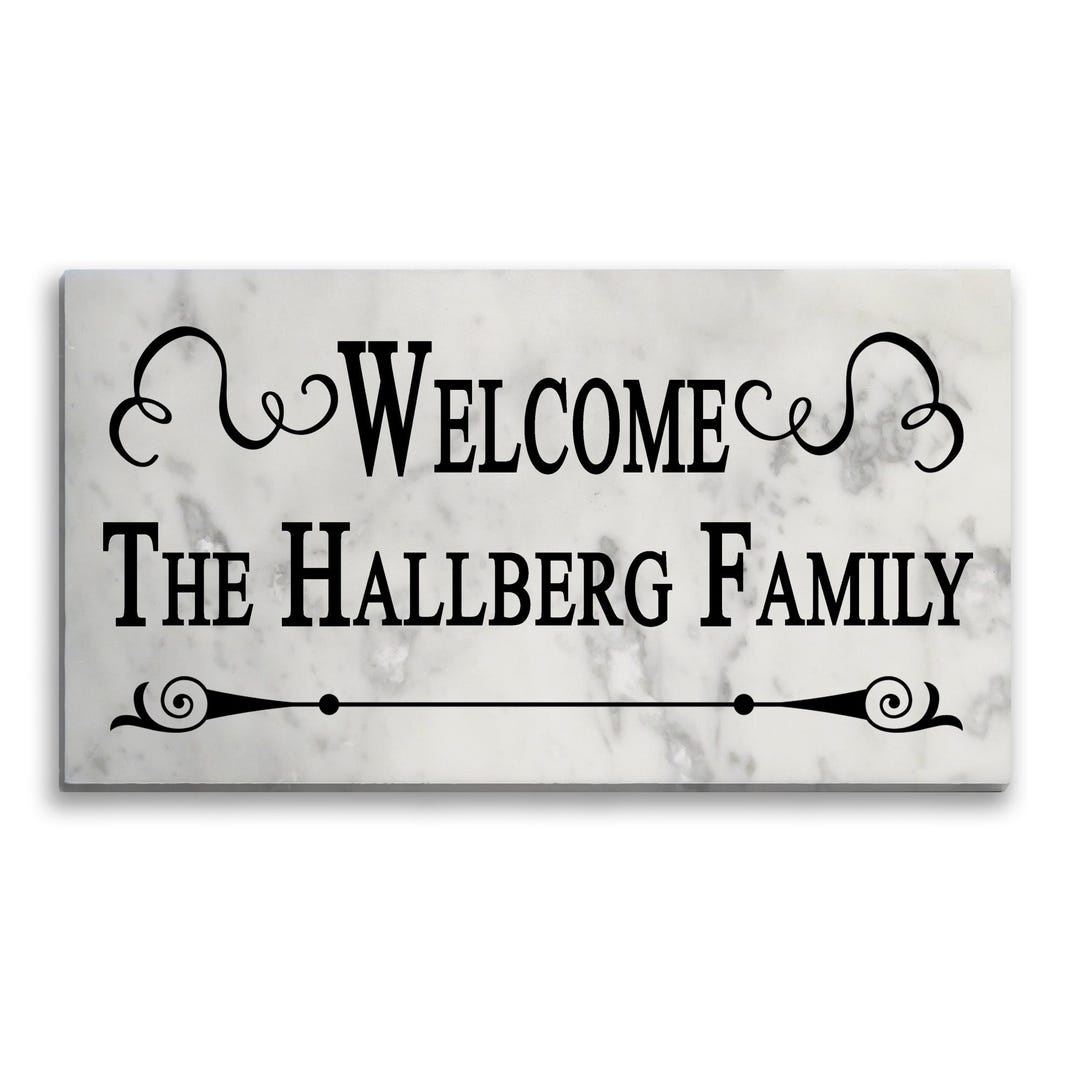 Personalized Marble Family Name Welcome Sign: New Home Gift - Etsy