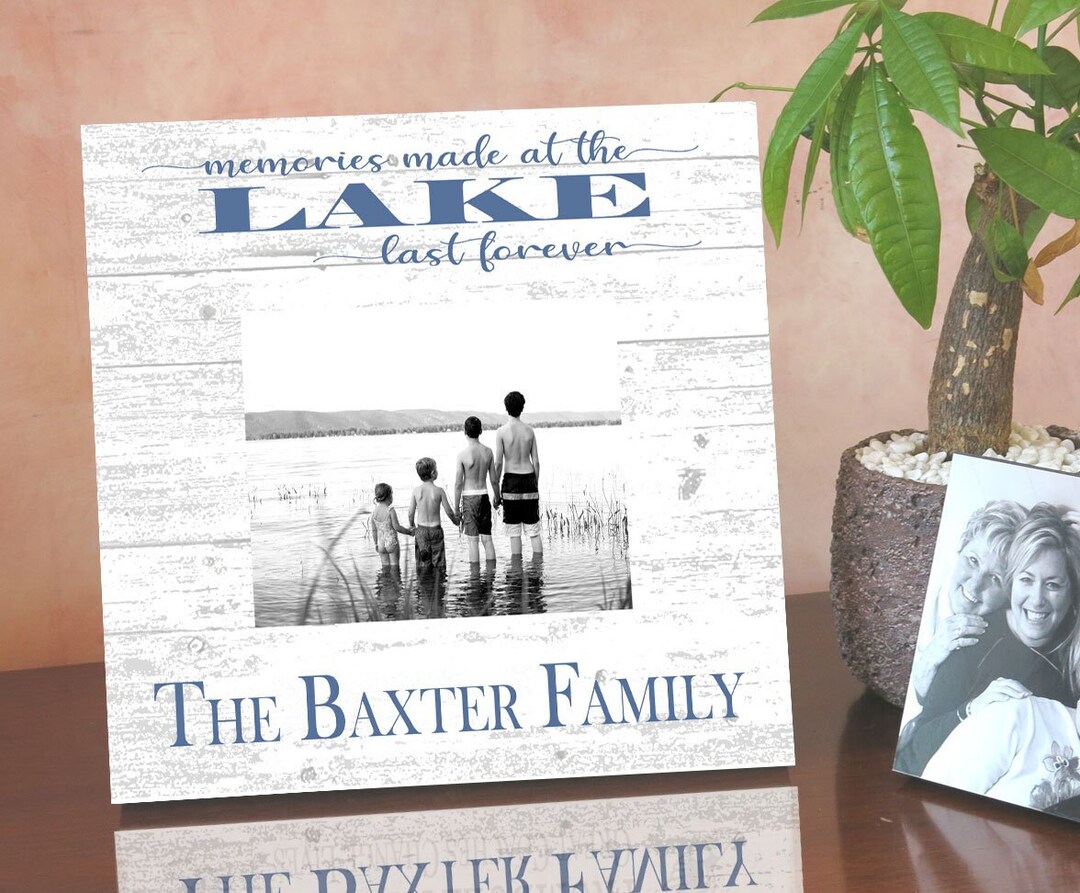 Personalized Lake House Photo Frame: Solid Wood Family Memories - Etsy