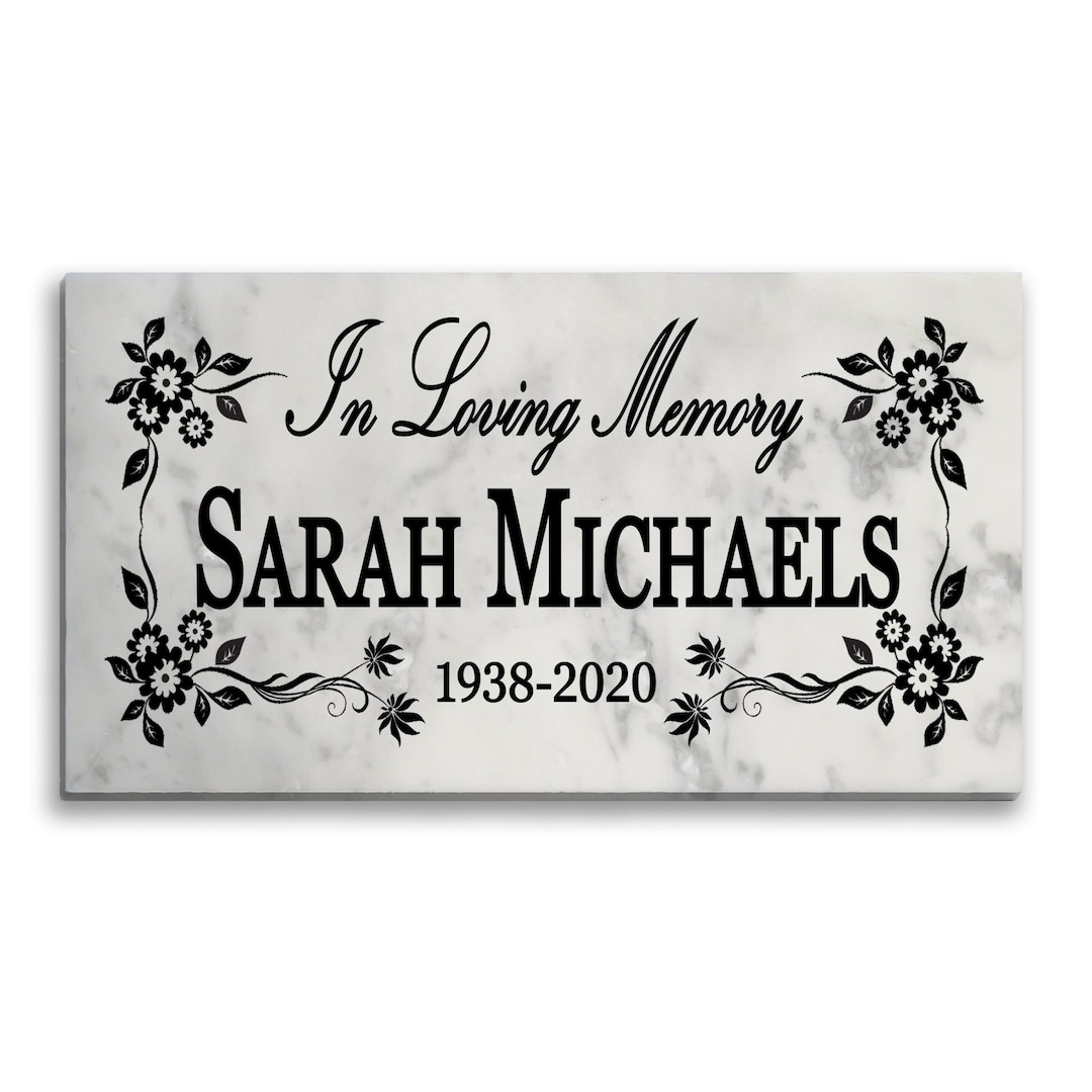 Personalized Marble Memorial Stone: in Loving Memory Garden Plaque - Etsy