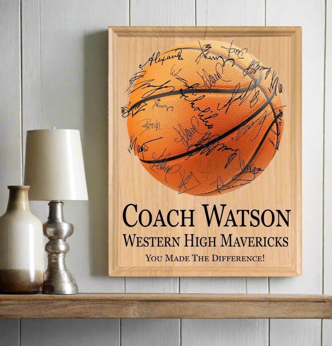 Personalized Basketball Coach Gift - Signable Plaque for Team ...